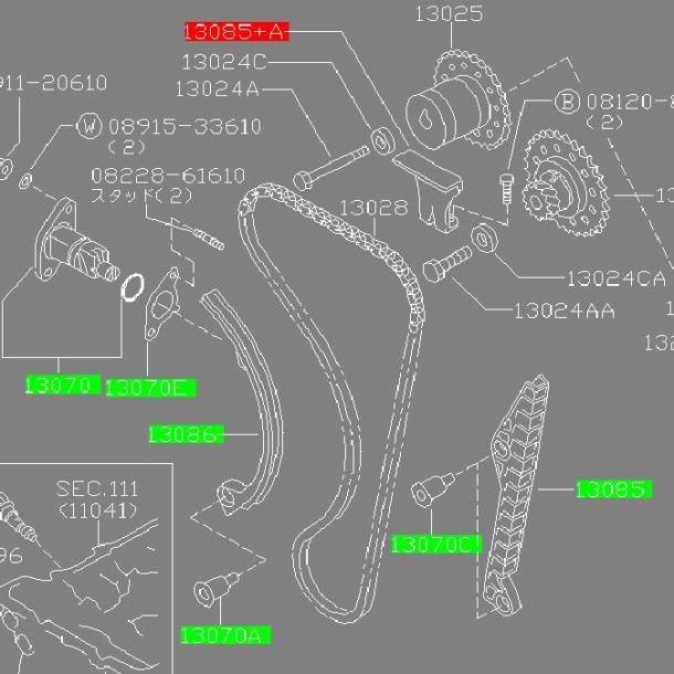 Genuine OEM Nissan SR20DE/T Timing Chain Kit